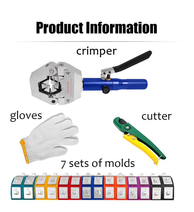 71500 Hydraulic A/C Hose Crimper Kit - Handheld Crimping Tool Set with ...